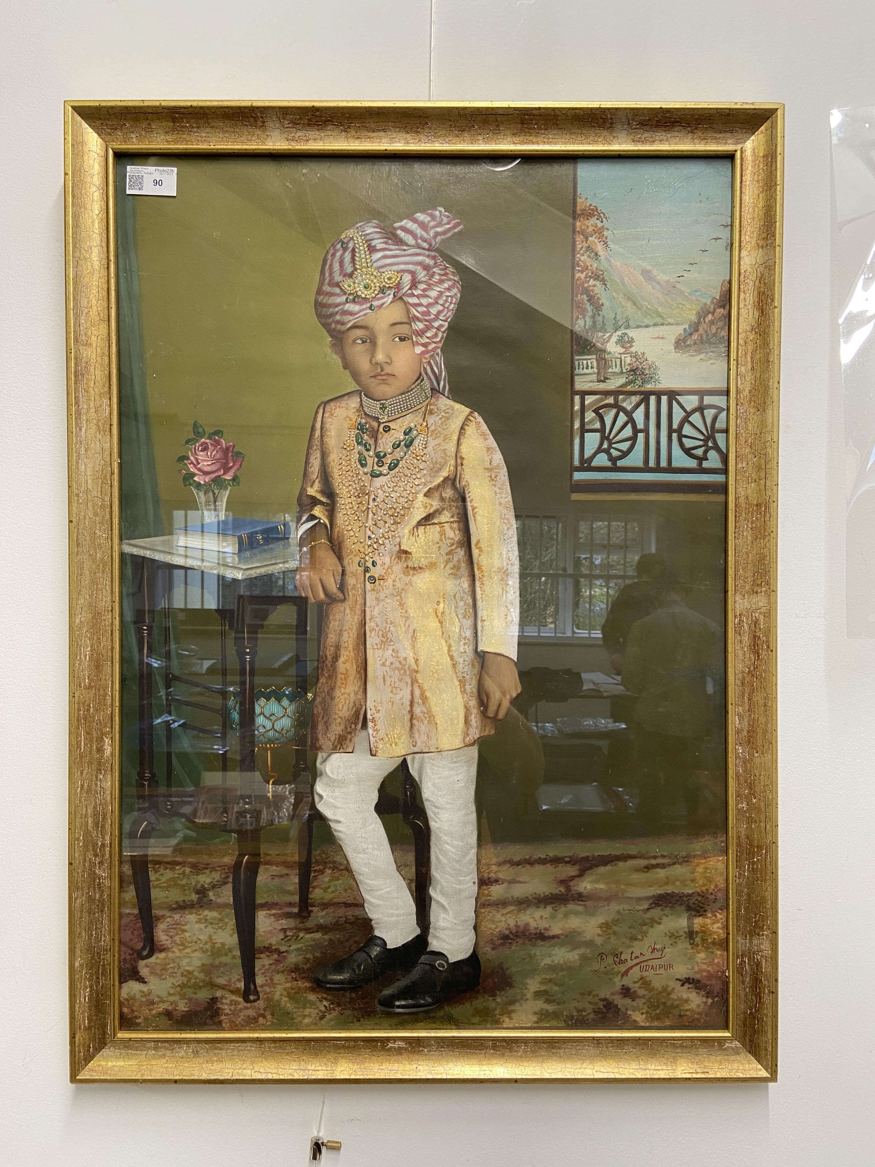 Lot 90 - Bhuj (Chatar, 1895-1975). Portrait of an