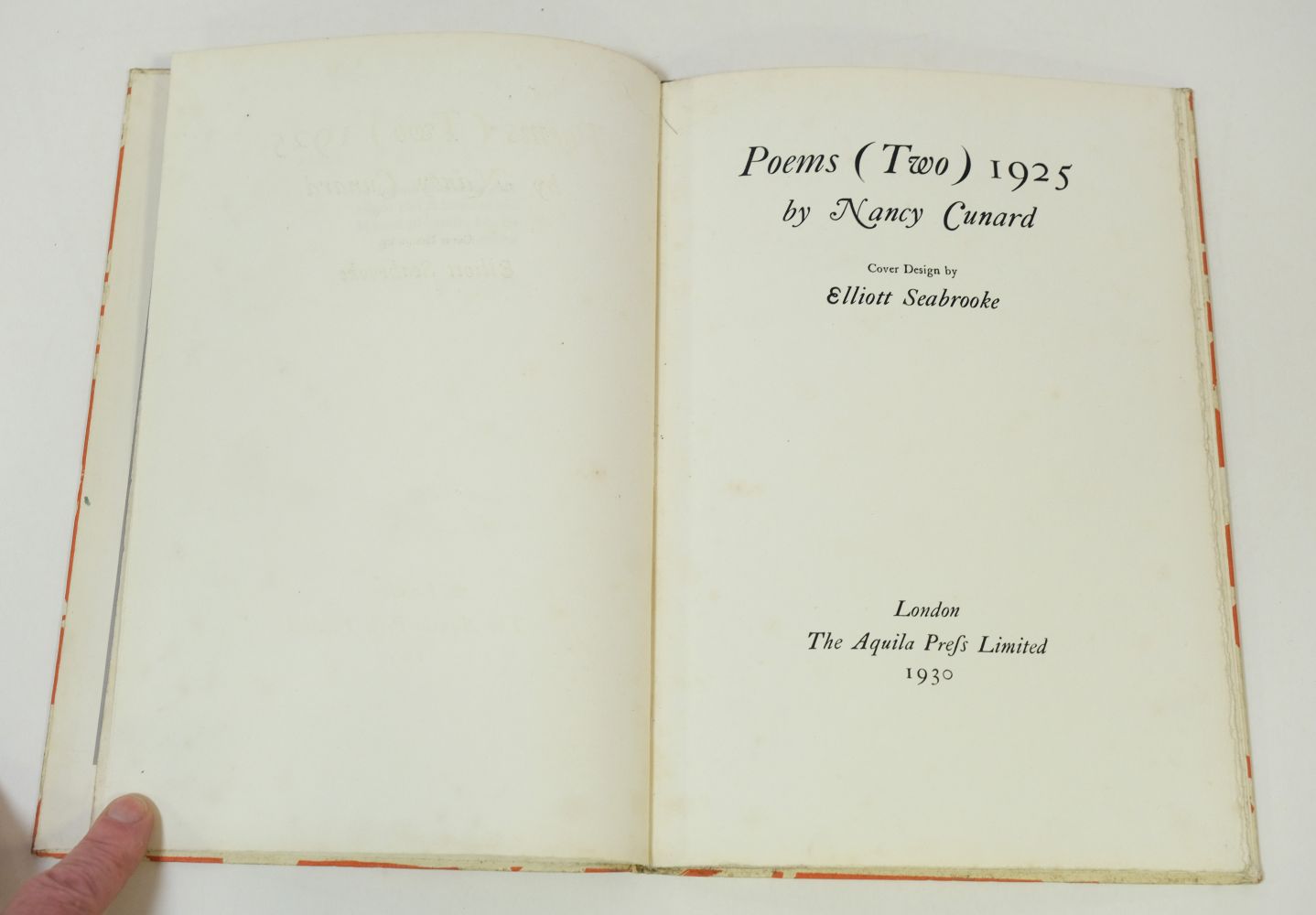 Lot 707 - Cunard (Nancy). Poems (Two) 1925, limited