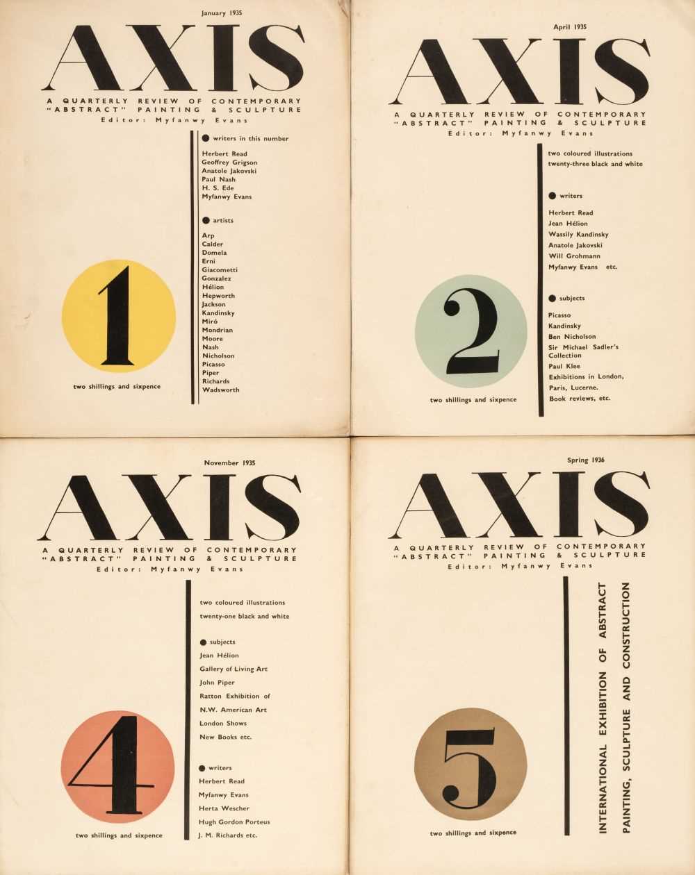 Lot 318 - Evans (Myfanwy, editor). Axis, A Quarterly