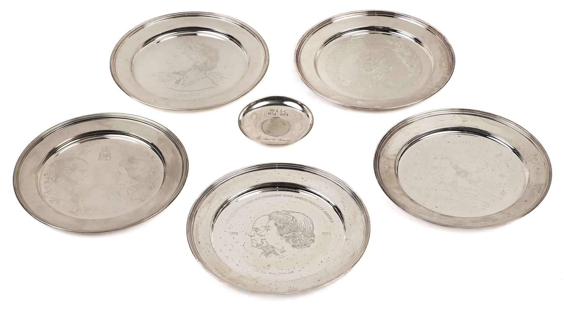 Lot 479 - Commemorative Plates. A silver commemorative