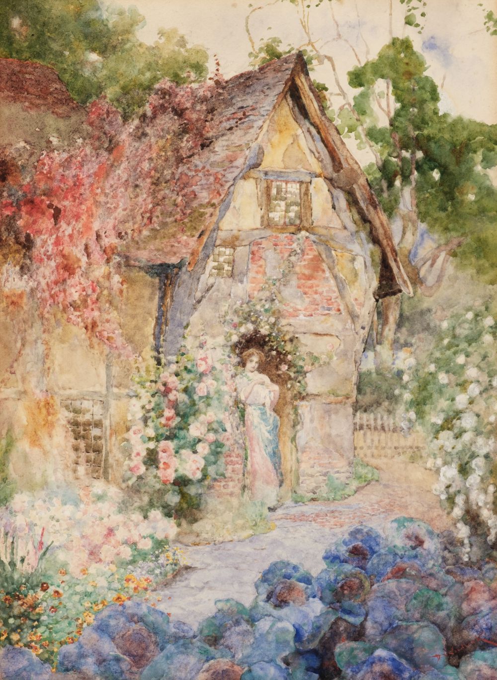 Lot 227 - Woodlock (David, 1842-1929). Cottage Garden,