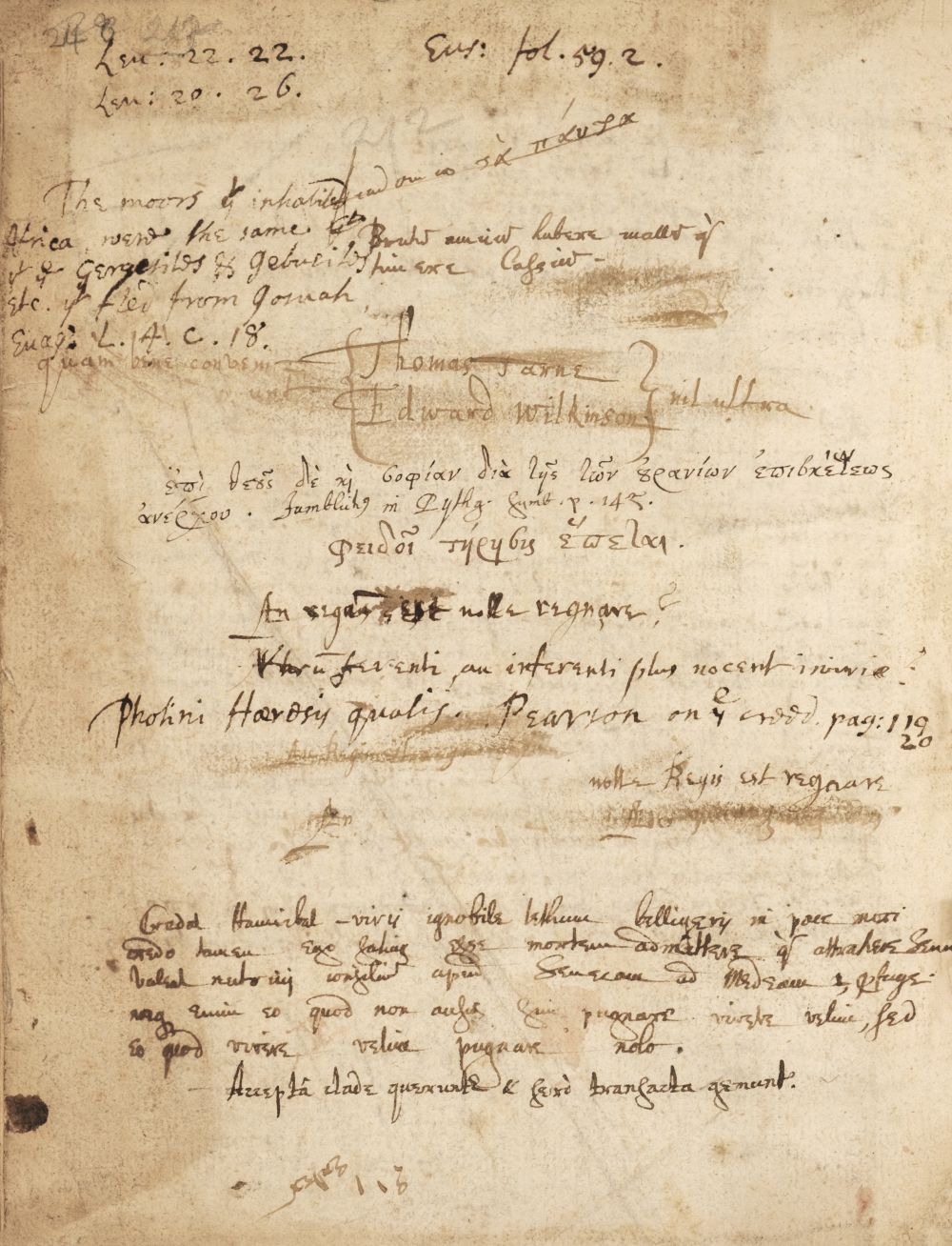 Lot 22 - Manuscript Commonplace Book by Thomas Tarne