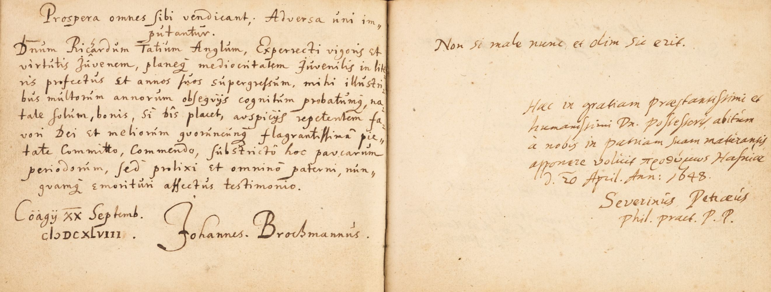 Lot 24 - Liber Amicorum of Richard Tate. Compiled