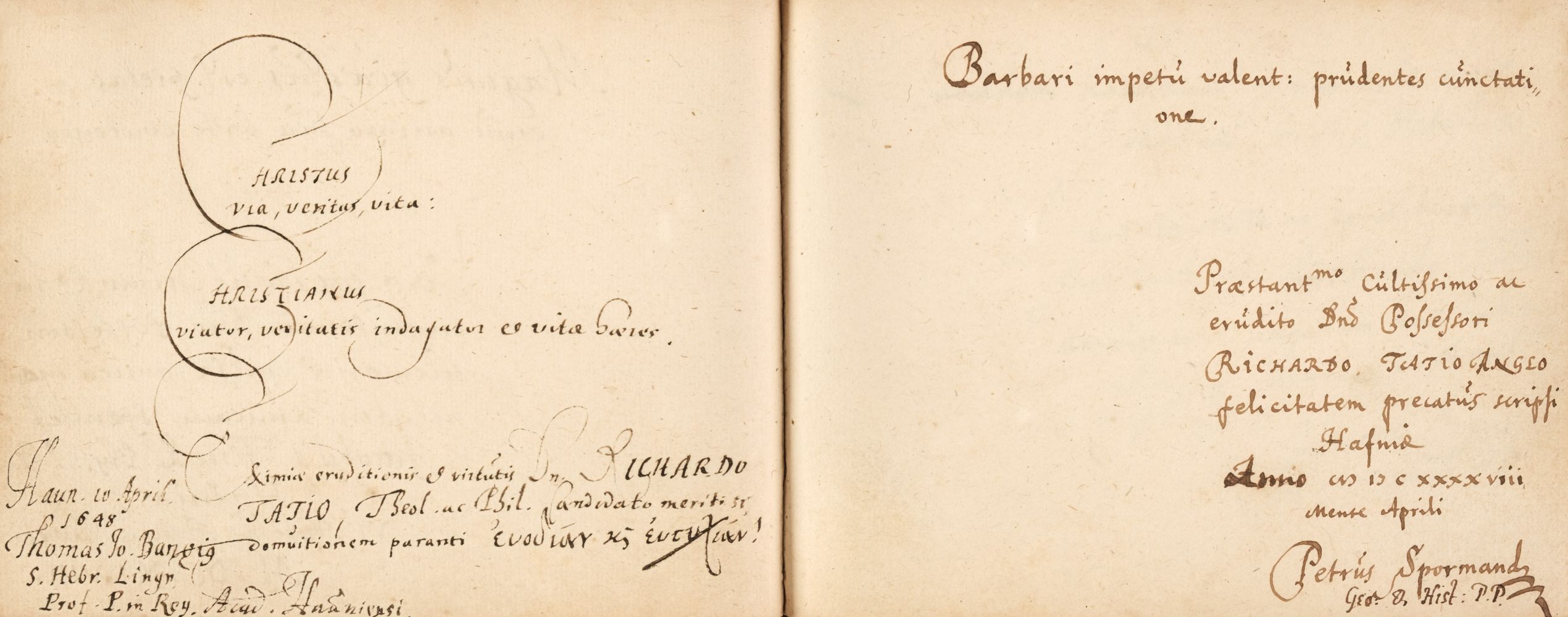 Lot 24 - Liber Amicorum of Richard Tate. Compiled