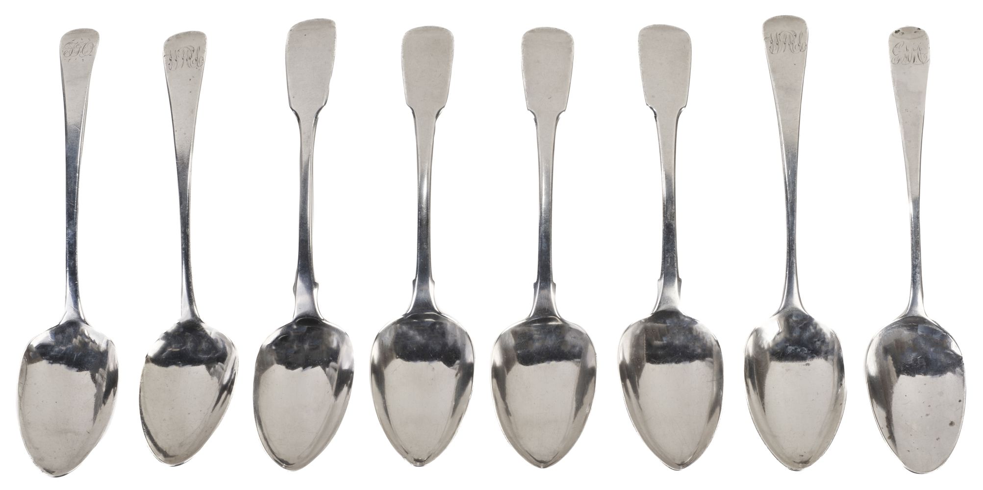 Lot 489 - Silver Spoons. George III silver serving
