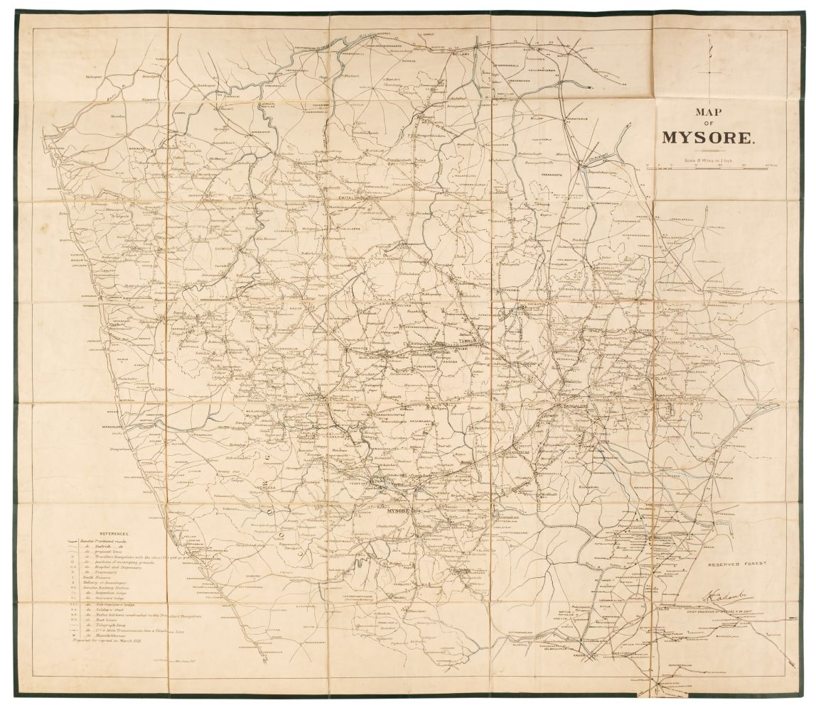 Lot 66 - India. Map of Mysore. Govt. Photozinco Office,