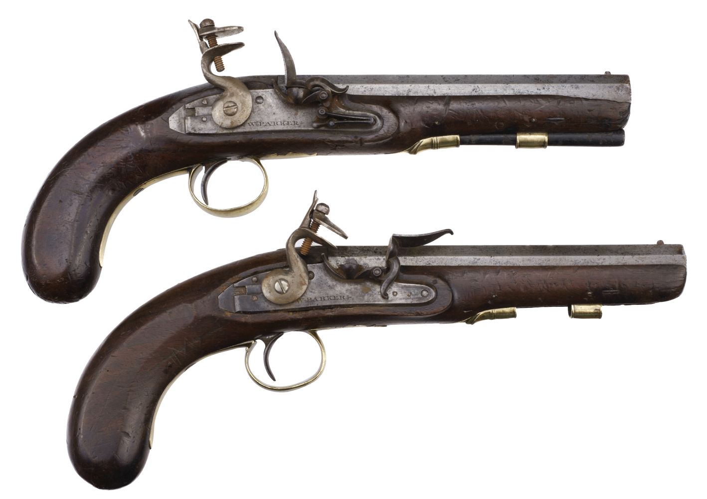 Lot 271 - Pistols. A pair of flintlock pistols by