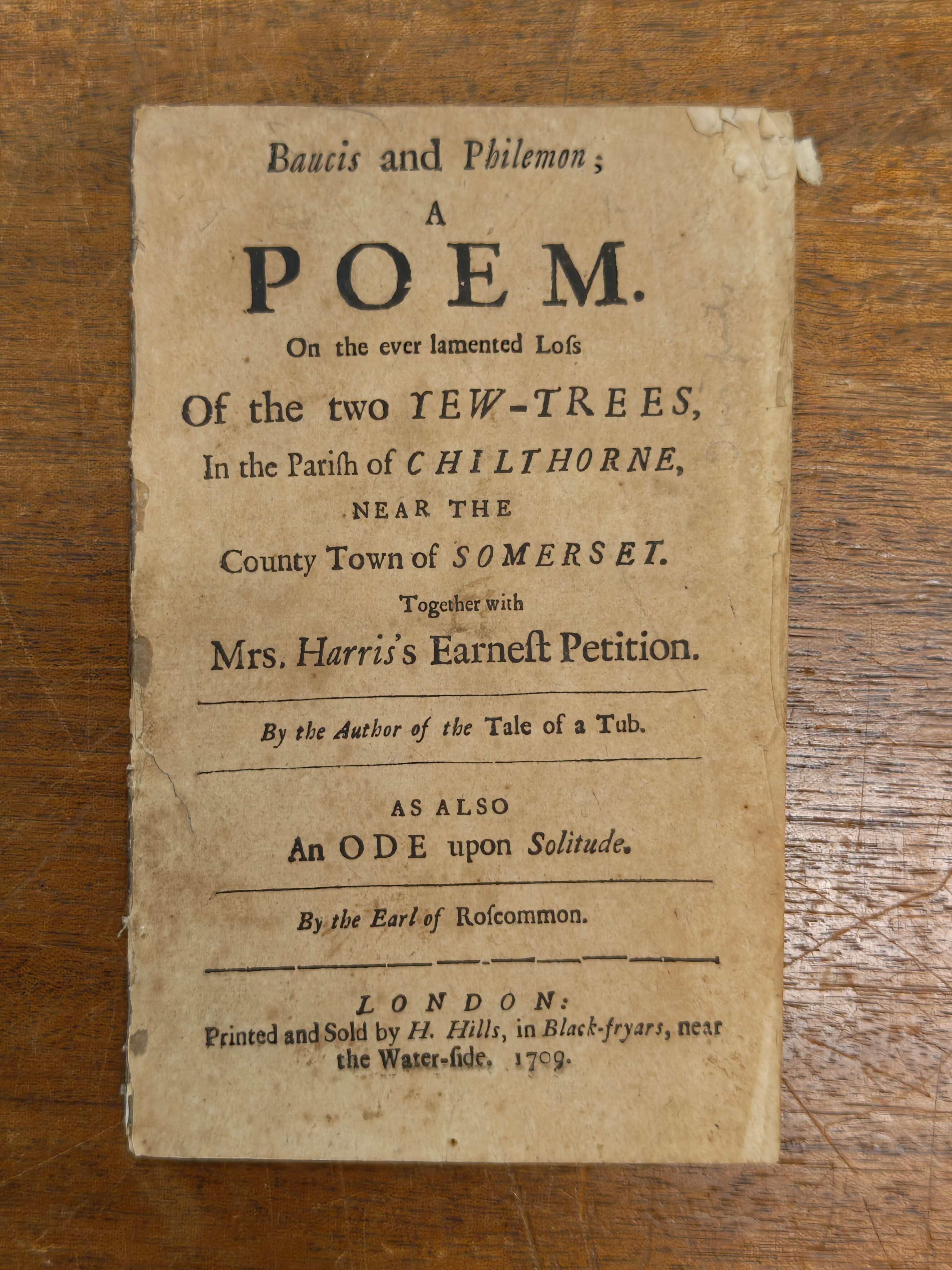 Lot 262 - Swift (Jonathan). Baucis and Philemon. A