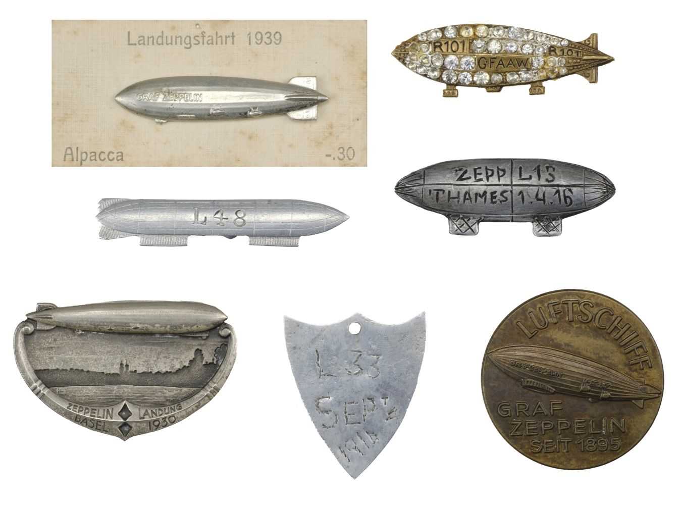 Lot 494 - Airship Badges. R101 GFAAW commemorative