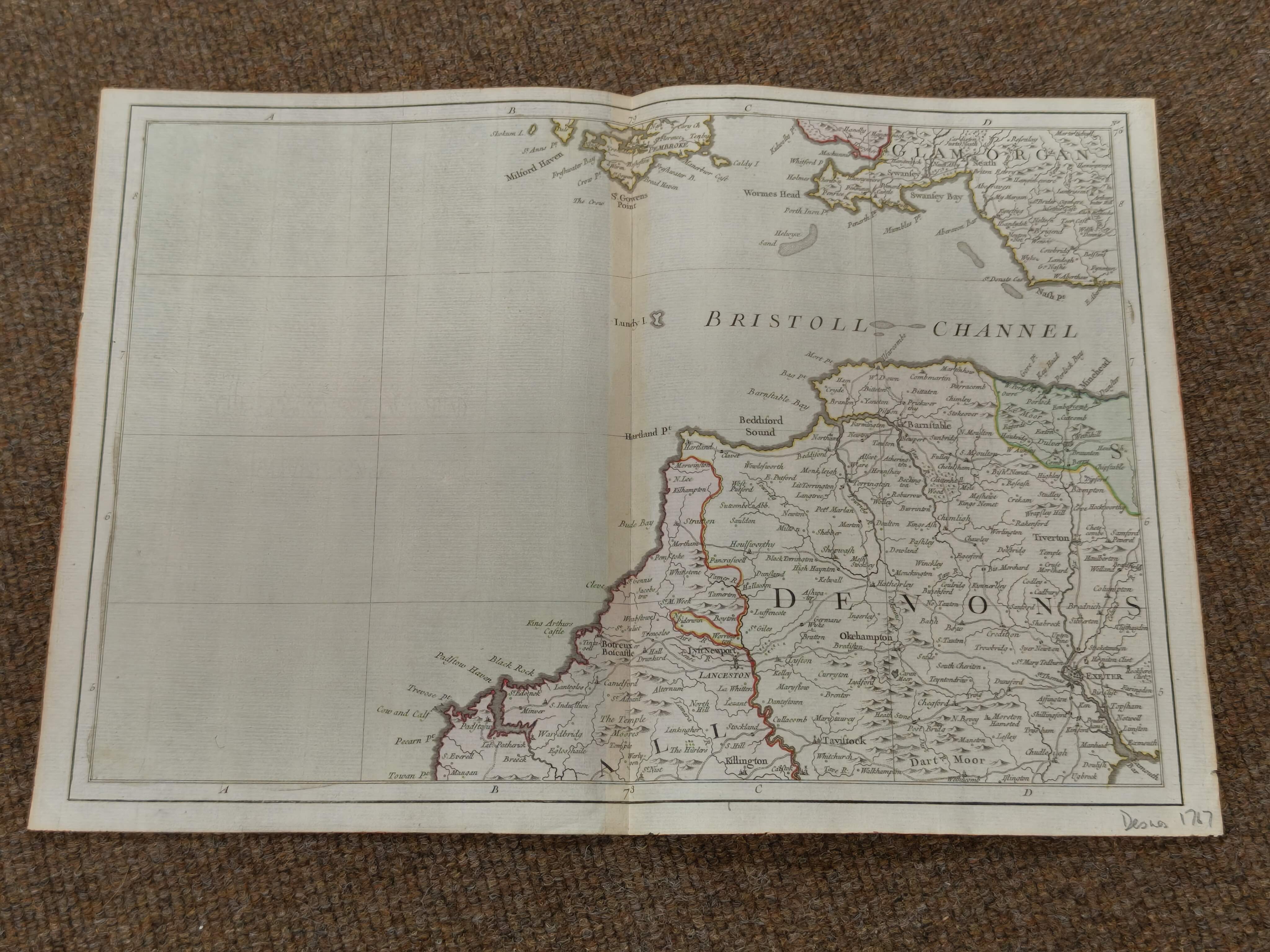 Lot 126 - Devon. Bickham (G.), A Map of Devon - Shire