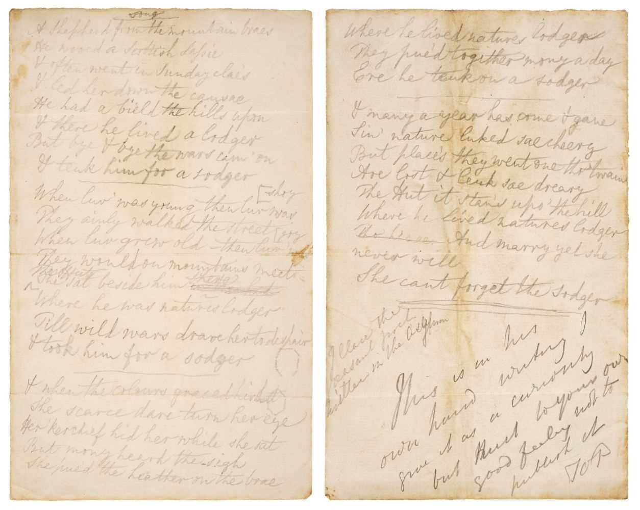 Lot 229 - Clare (John, 1793-1864), Autograph