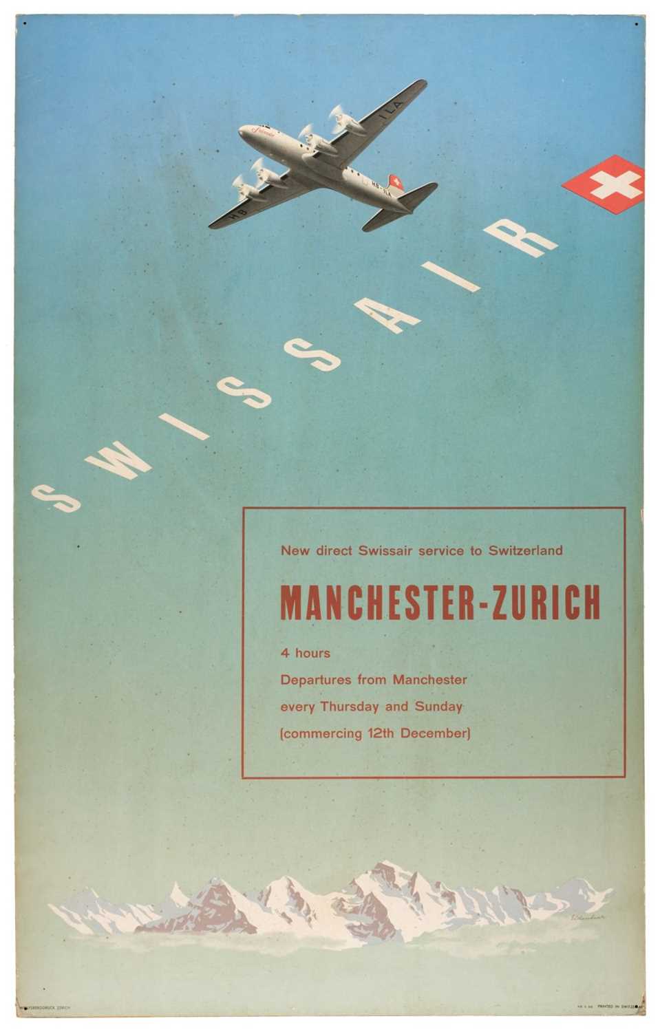Lot 471 - Swissair. An advertising poster designed by