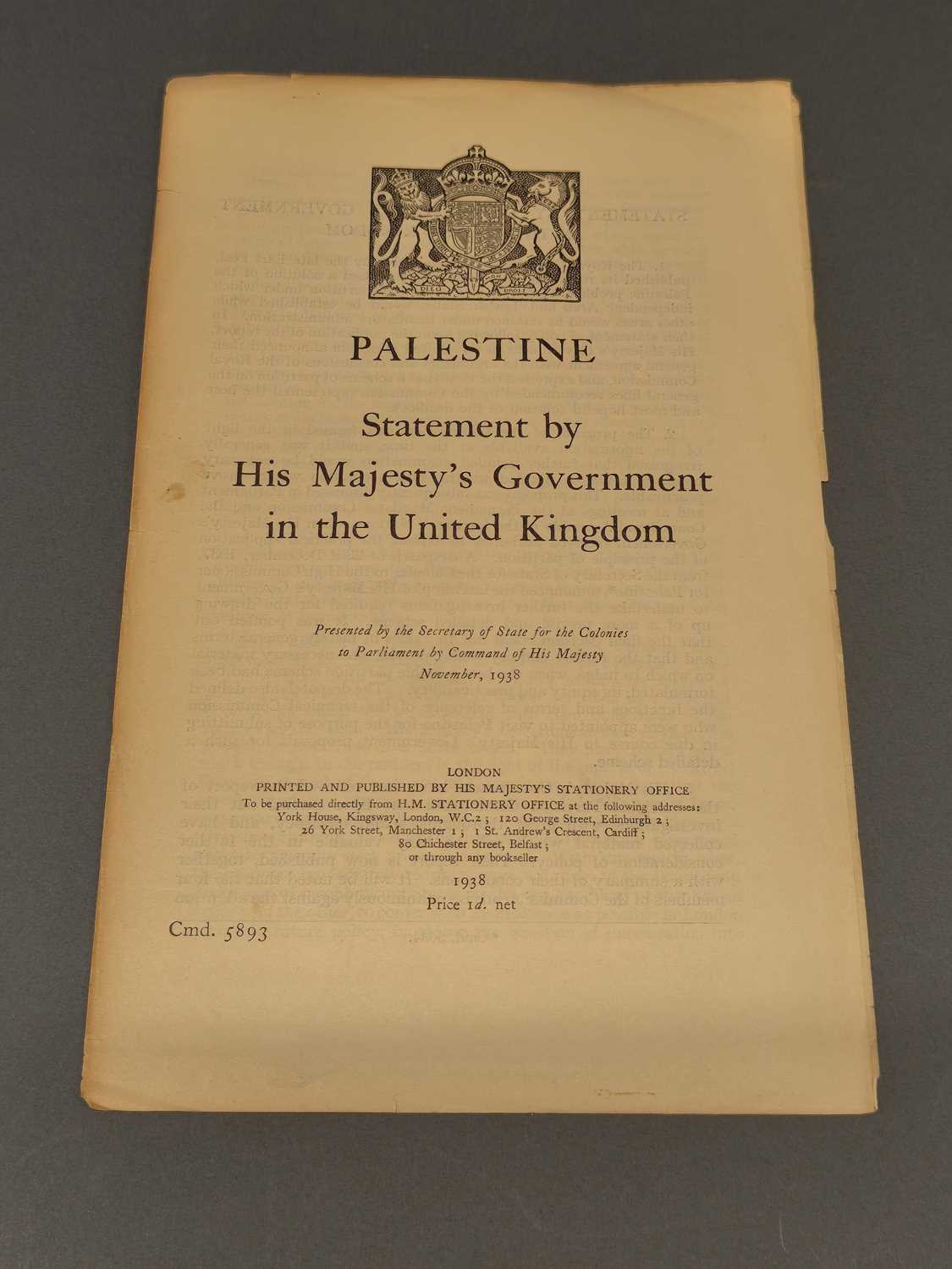 Lot 35 - Palestine and the Middle-East. Palestine