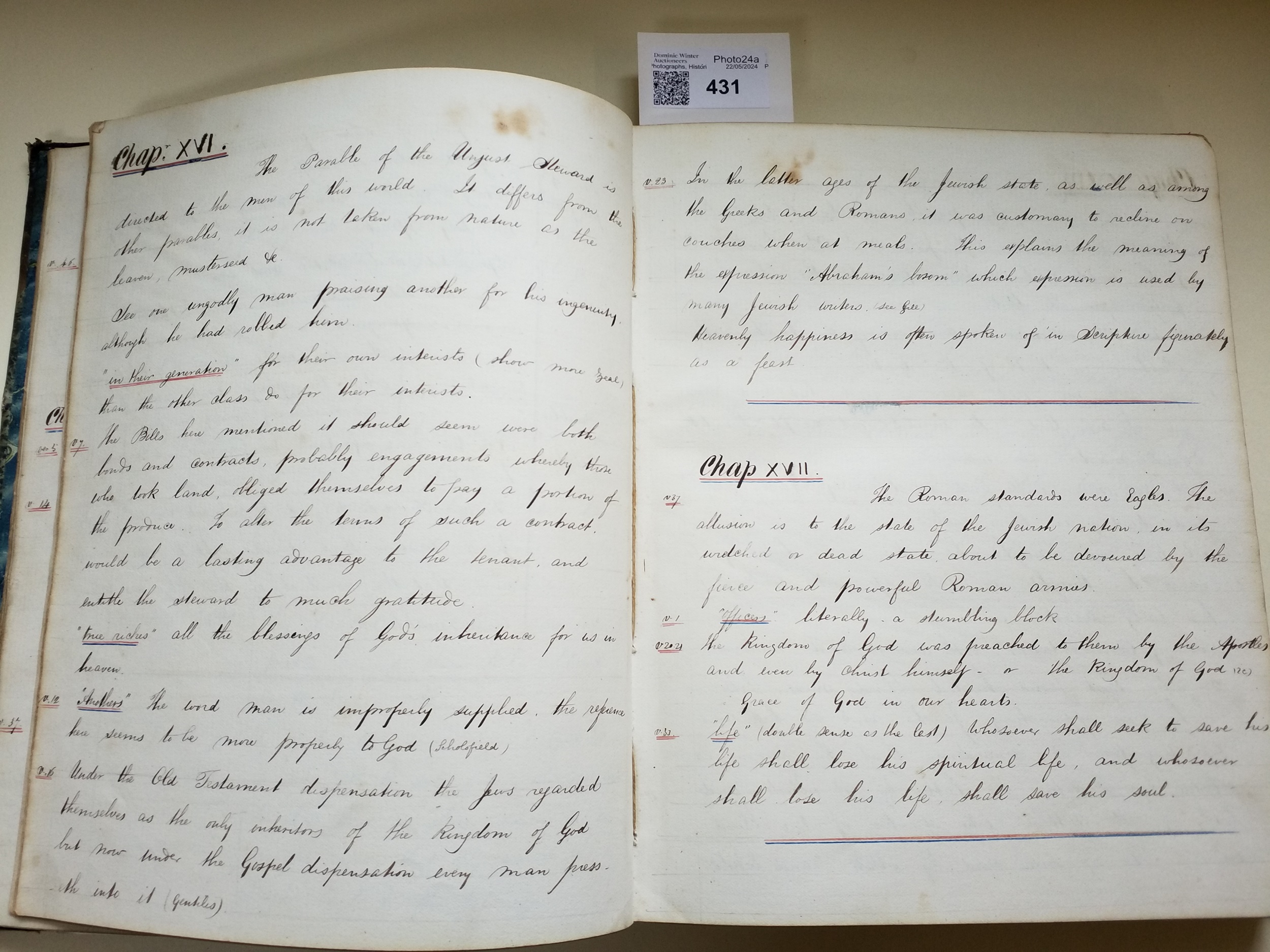 Lot 431 - Chester College. manuscript volume, compiled