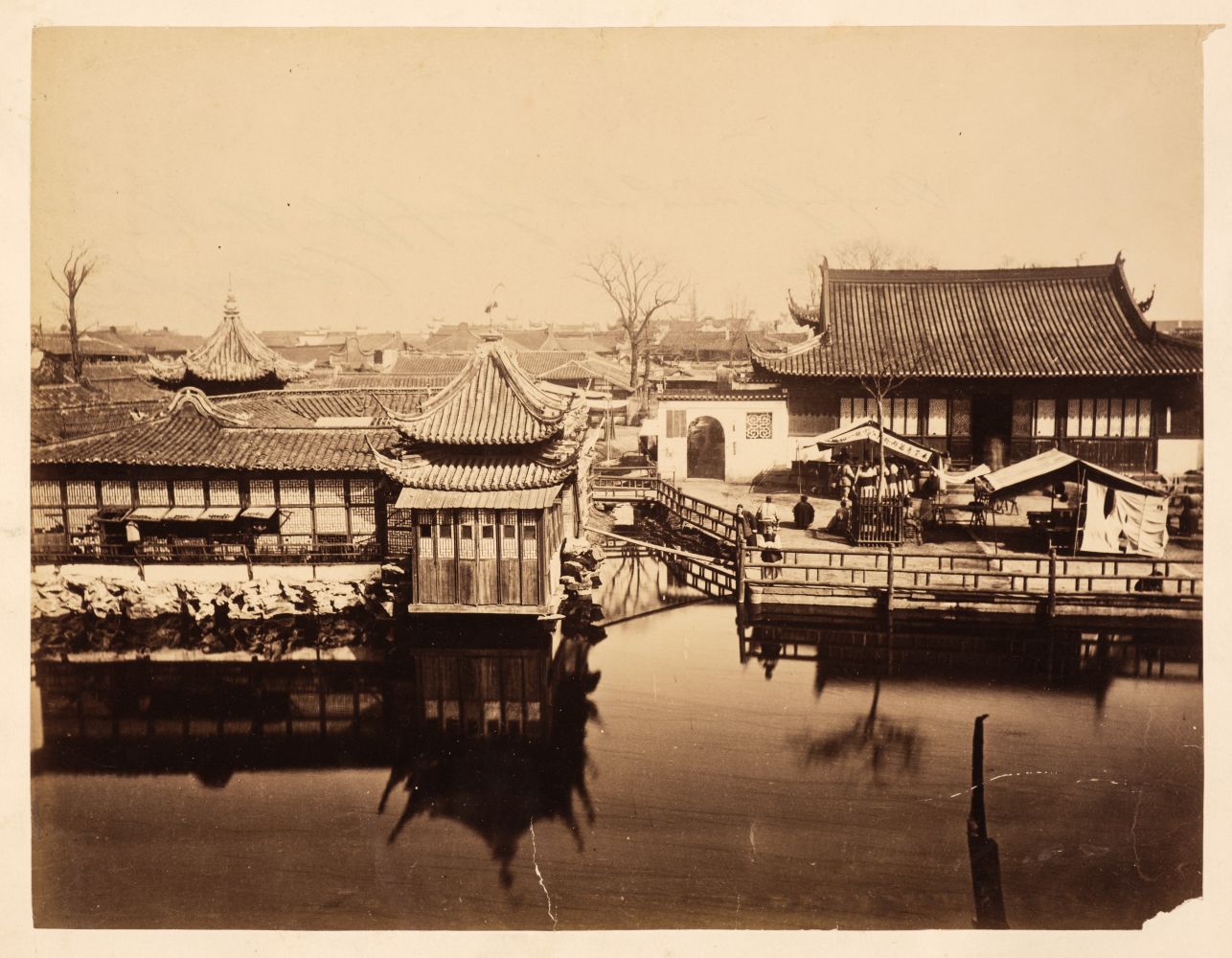 Lot 32 - China. Two views of Shanghai, c. 1870