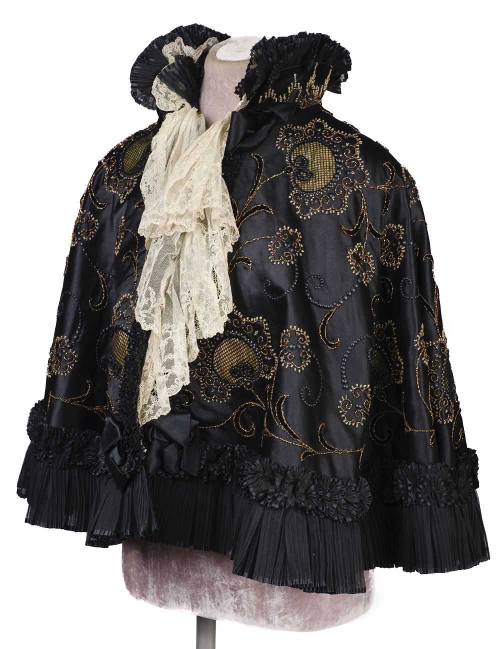 Lot 425 - Clothing. A beaded black cape, Liverpool: