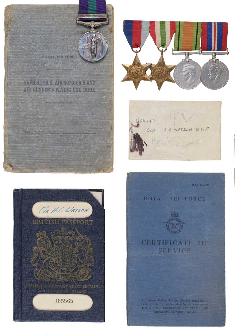 Lot 441 - Log Book. Medals to Sergeant H.C. Watson, 37
