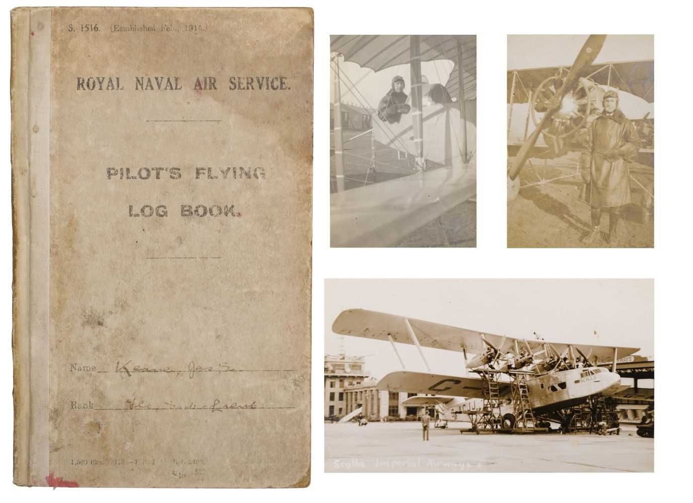 Lot 446 - Log Book. WWI Royal Naval Air Service log