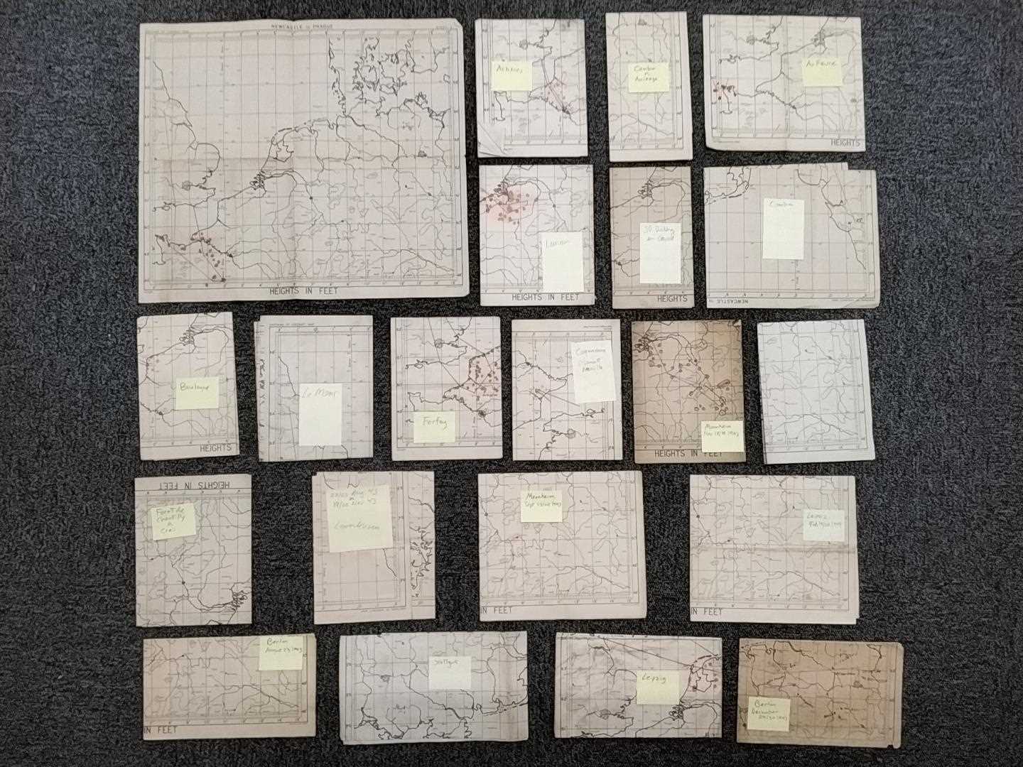 Lot 407 - Airman's Maps. A collection of WWII Royal