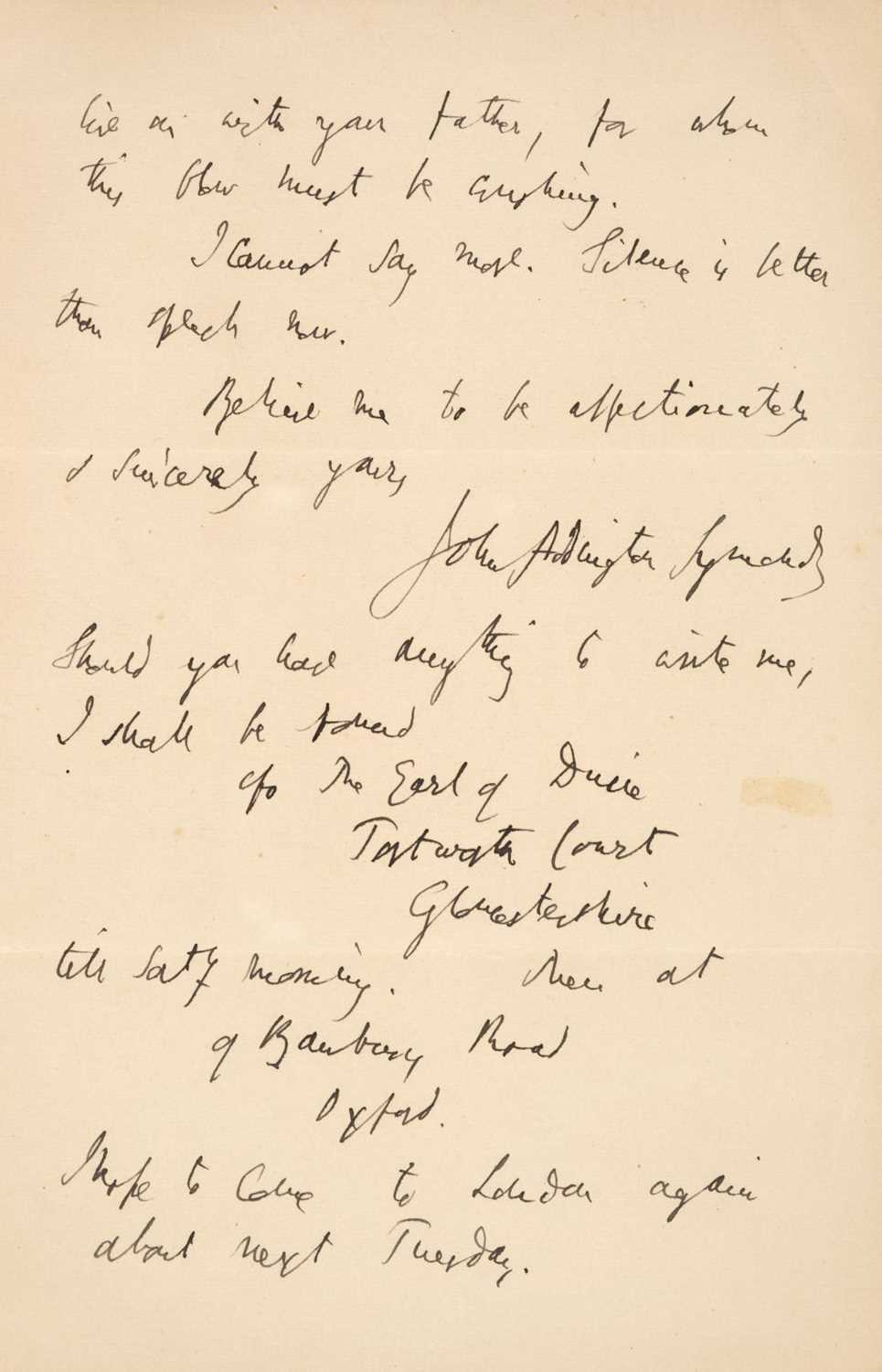 Lot 351 - Symonds, John Addington (1840-1893),