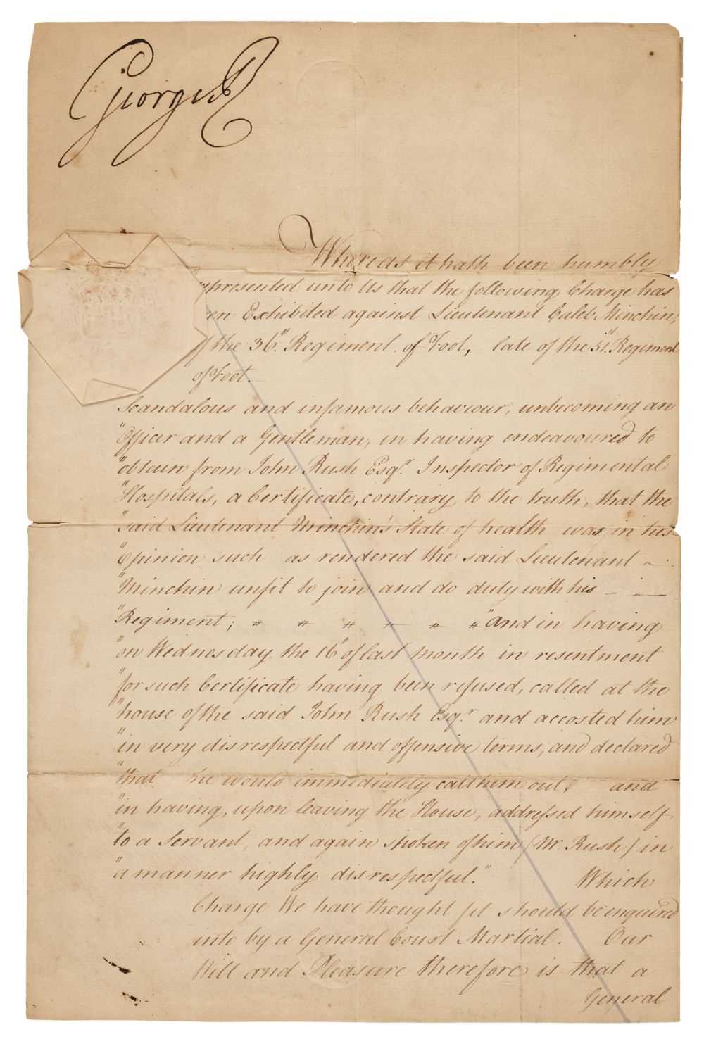 Lot 420 - George III (1738-1820). Document Signed,