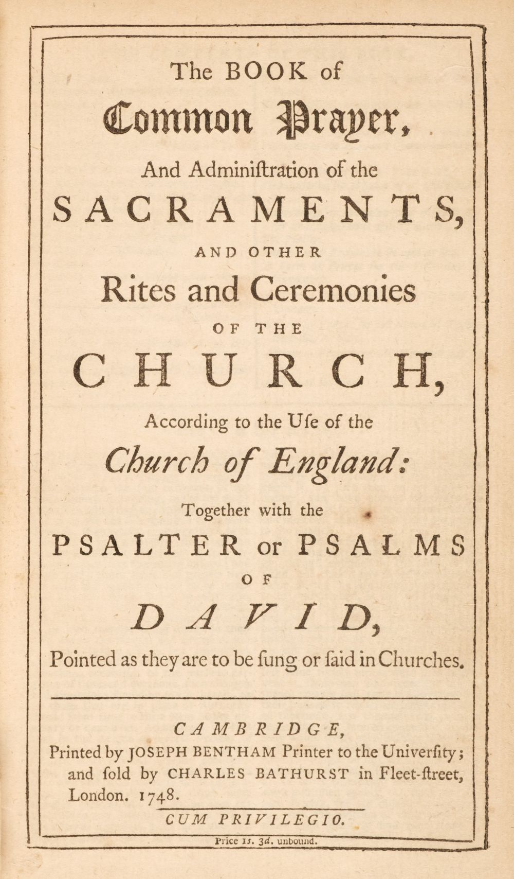 Lot 298 - The Book of Common Prayer..., Cambridge: