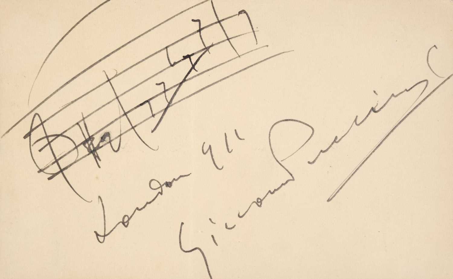 Lot 256 - Puccini (Giacomo, 1858-1924). Autograph