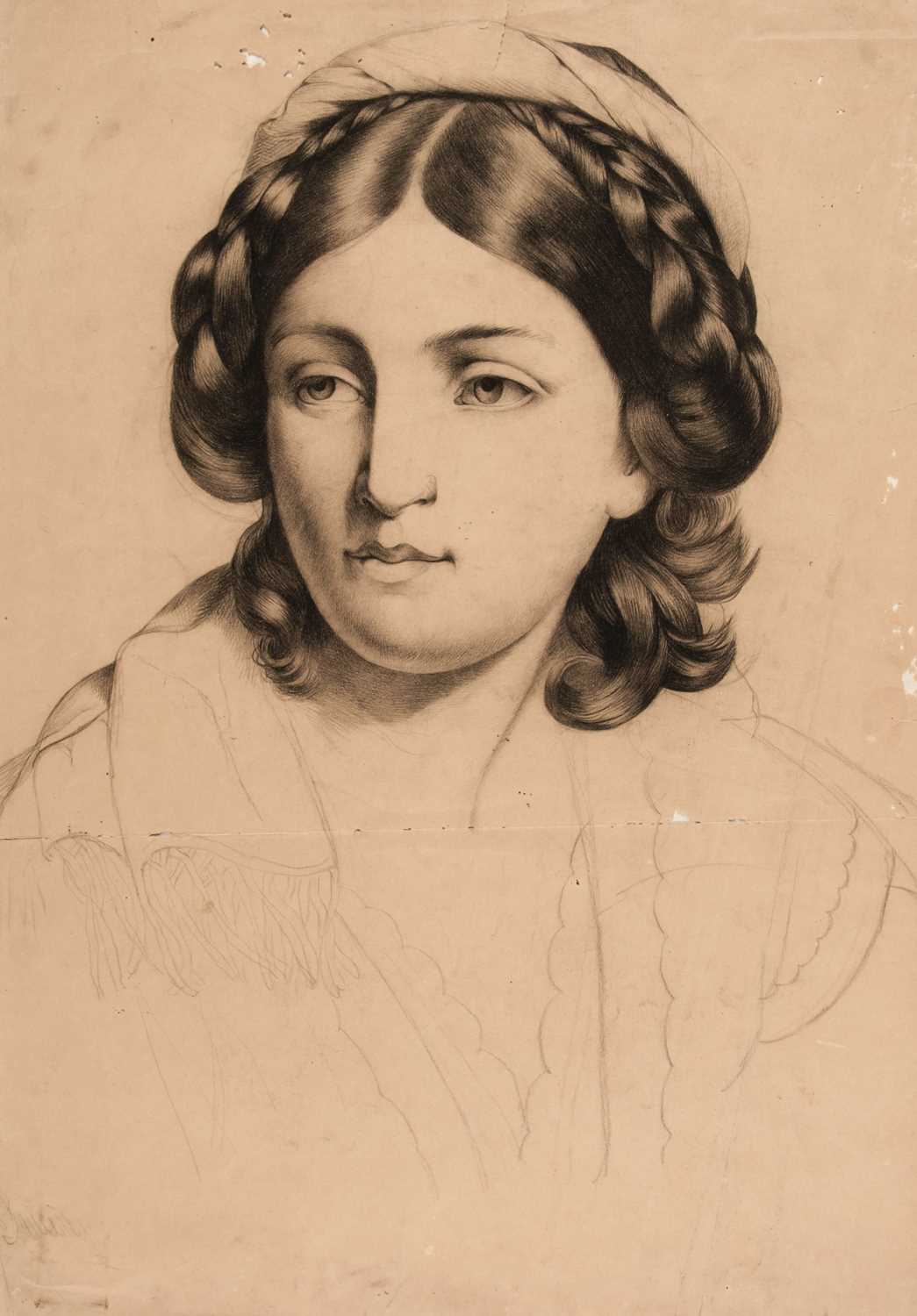 Lot 270 - Portraits. 9 French academic pencil studies