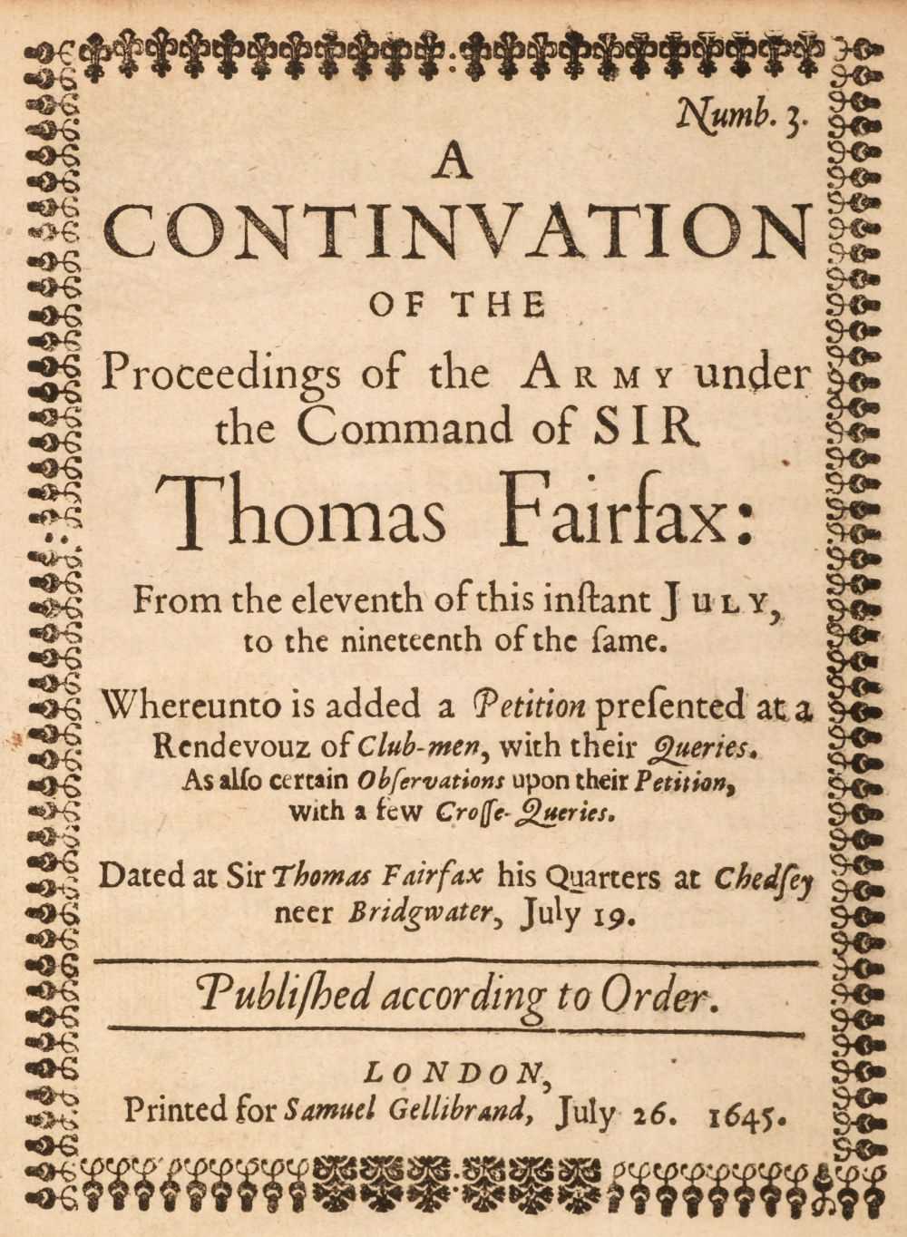 Lot 267 - English Civil War. Two Proclamations by the