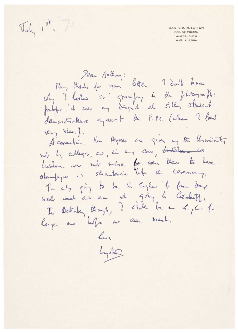 Lot 769 - Three Autograph Letters Signed, ‘Wystan’, 14
