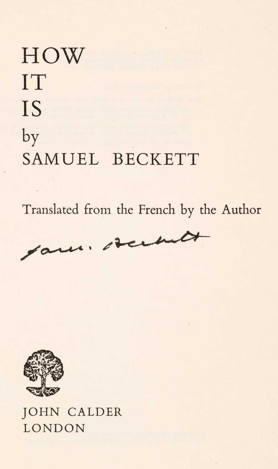 Lot 544 - Beckett (Samuel). How It Is, 1st edition,