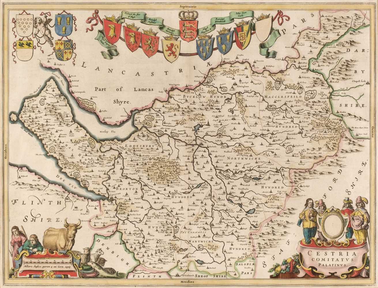 Lot 95 - Cheshire. Blaeu (Johannes), Cestria Comitatus