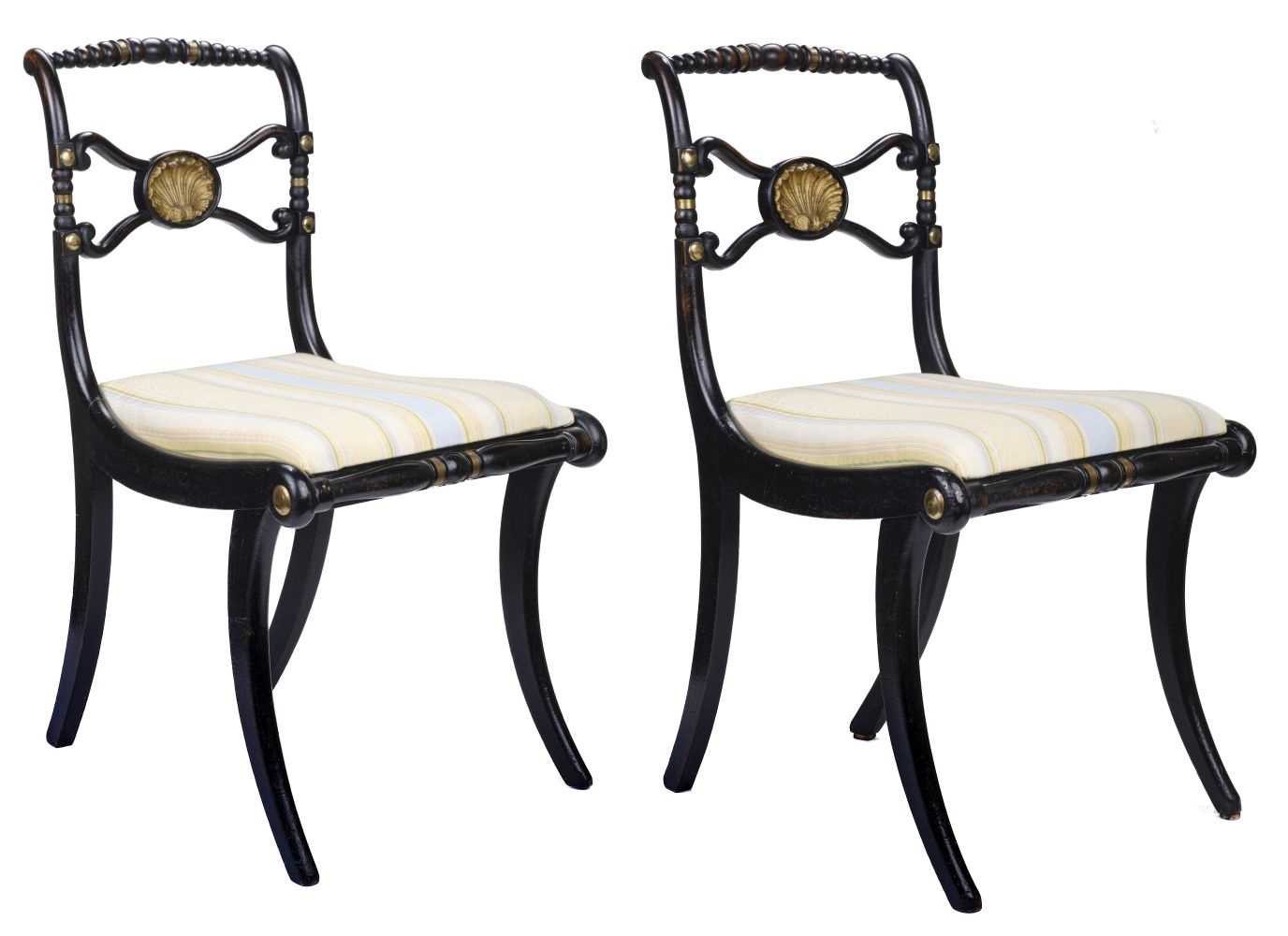 Lot 267 - Chairs. An attractive pair of Regency