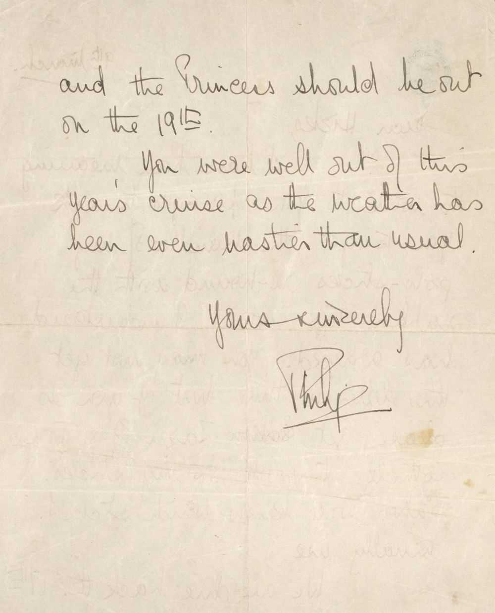 Lot 195 - Philip (Prince, 1921-2021). Autograph Letter
