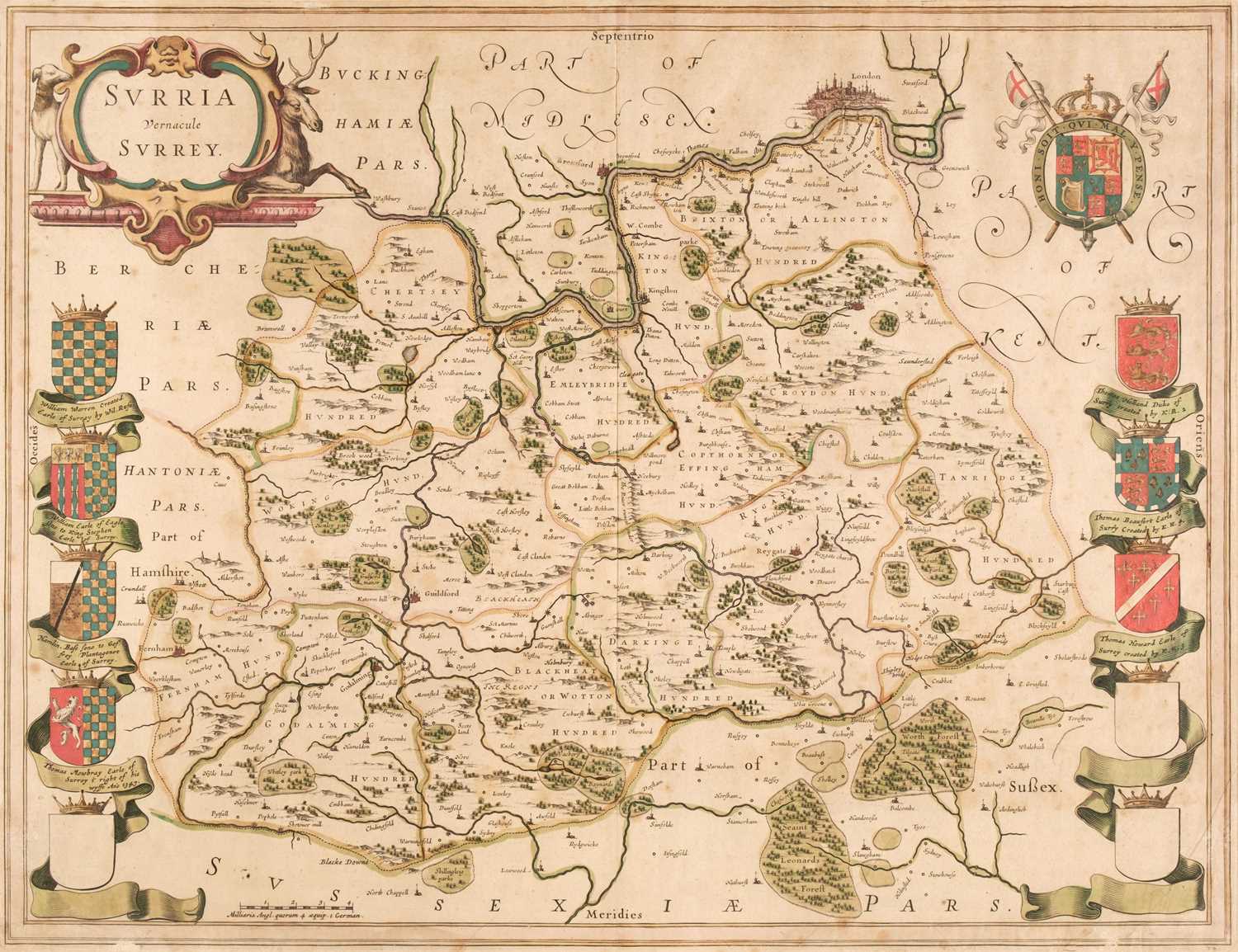 Lot 90 - Blaeu (Johannes). Surria vernacule Surrey