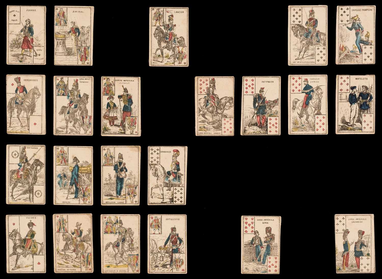 Lot 343 - French playing cards. French army pack,