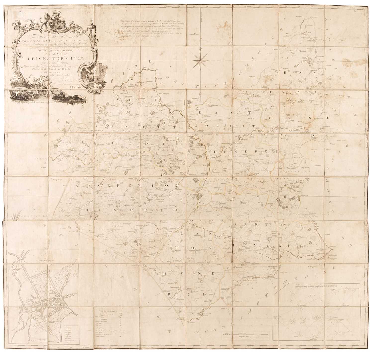 Lot 106 - Leicestershire. Prior (John), Map of