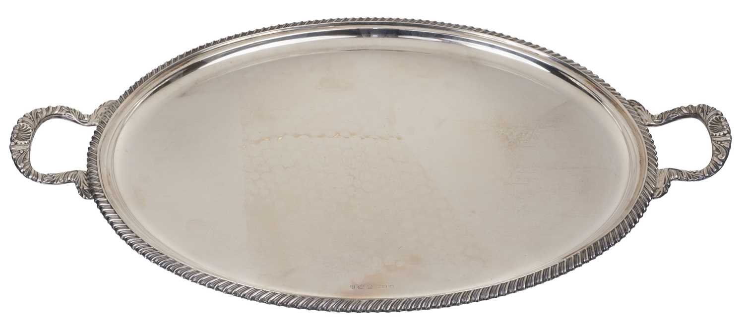 Lot 516 - Tray. A silver tray by Pinder Brothers,