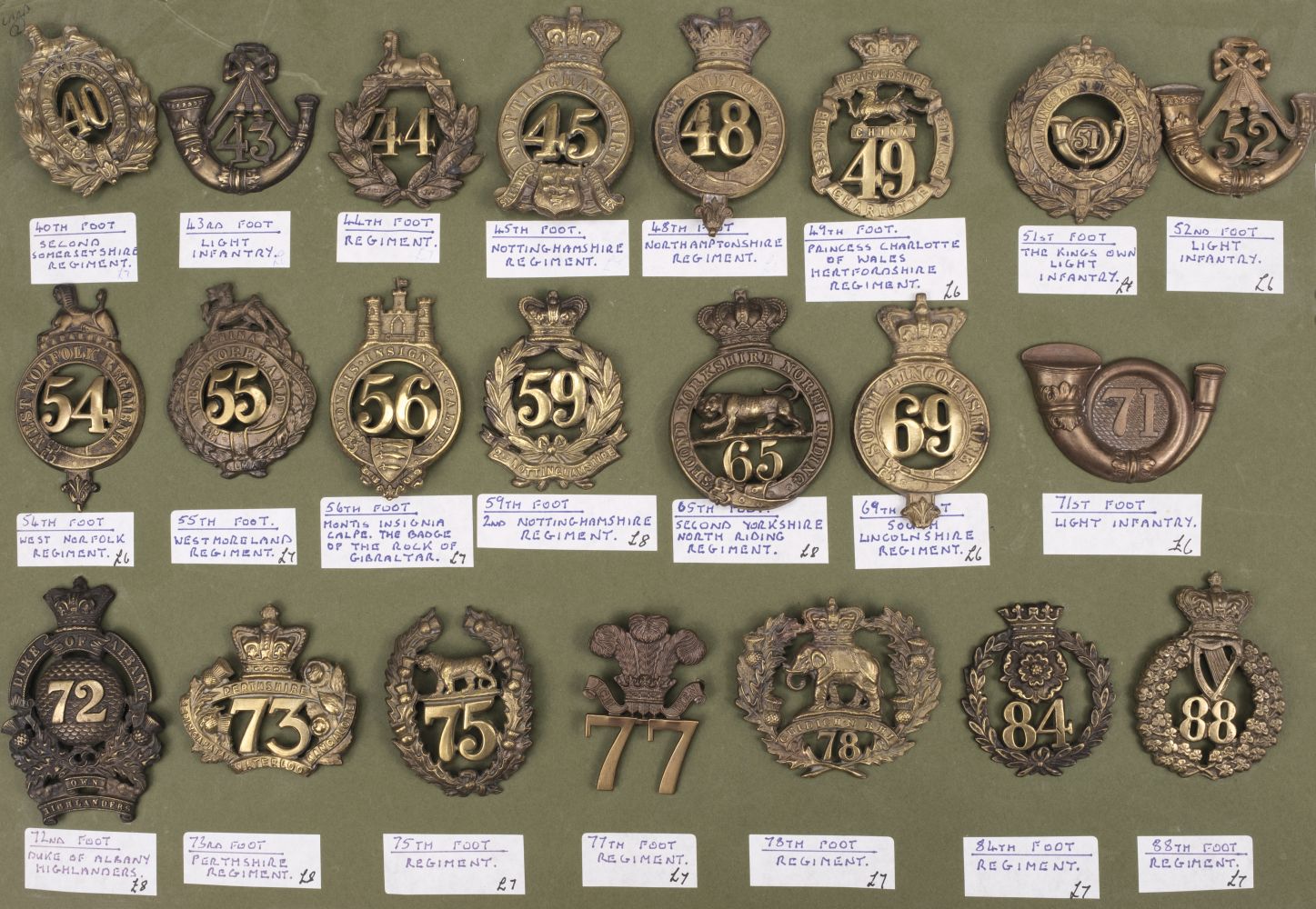 Lot 45 - Cap Badges. A collection of 55 Glengarry