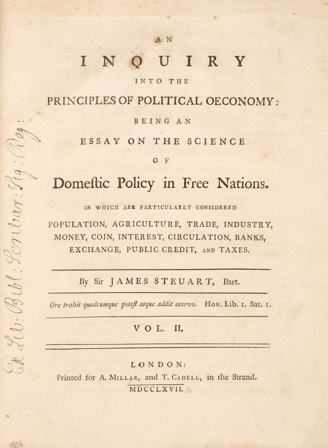 Lot 261 - Steuart (James). An Inquiry into the