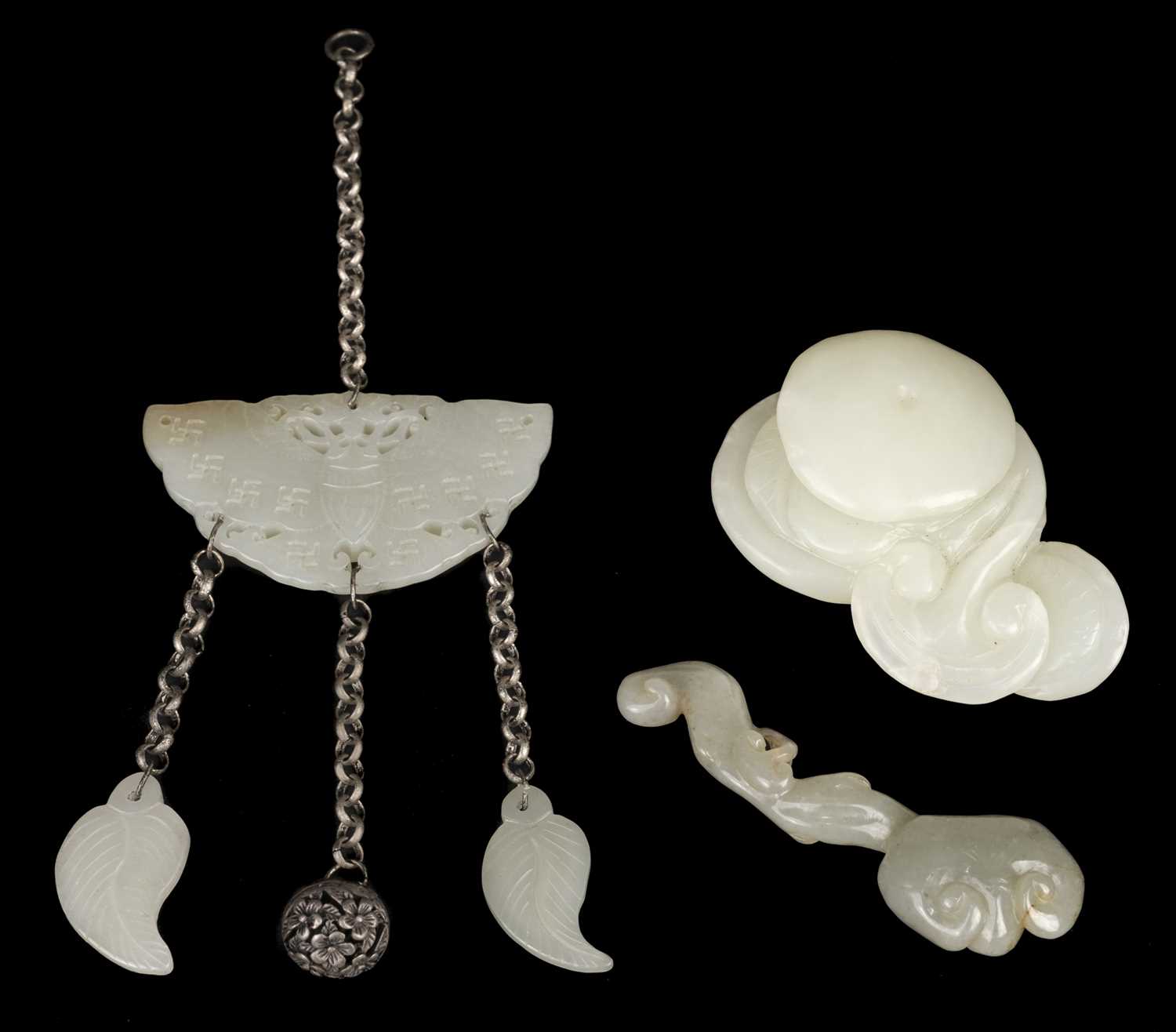 Lot 486 - Jade. A Chinese jade boulder and other