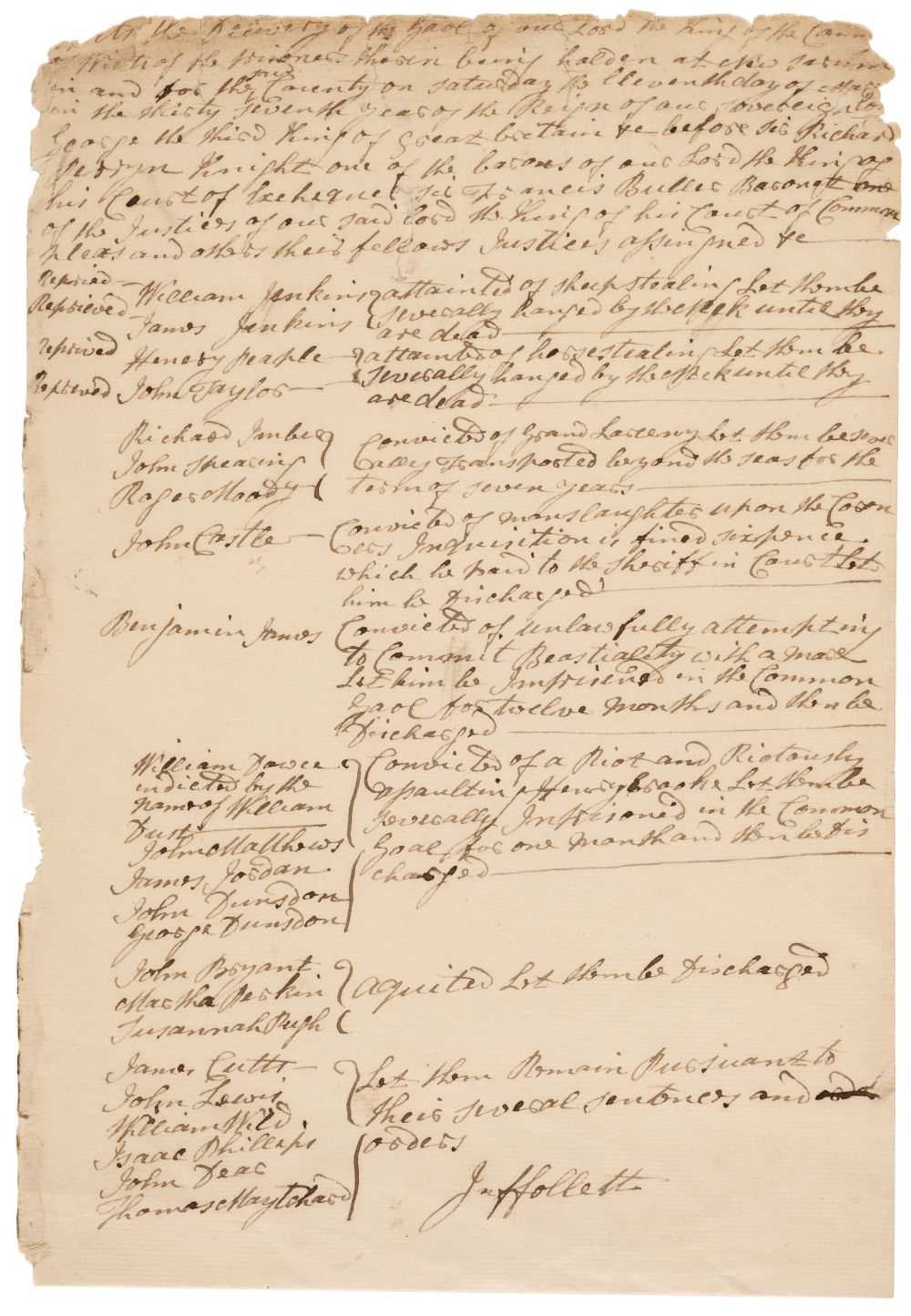 Lot 320 - Wiltshire Convicts & Transportation. A