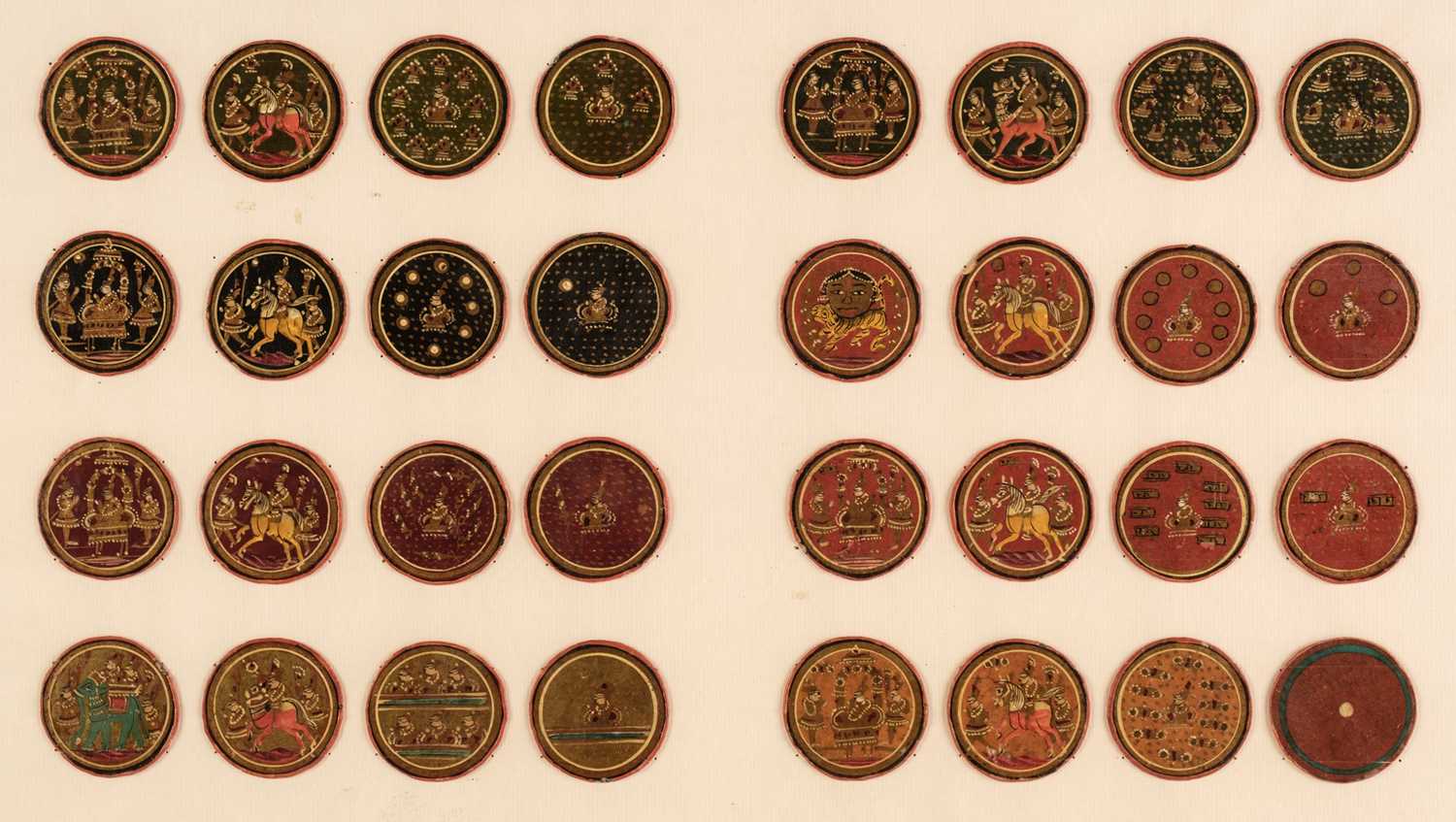 Lot 349 - Indian playing cards. Mogul Ganjifa, Andhra