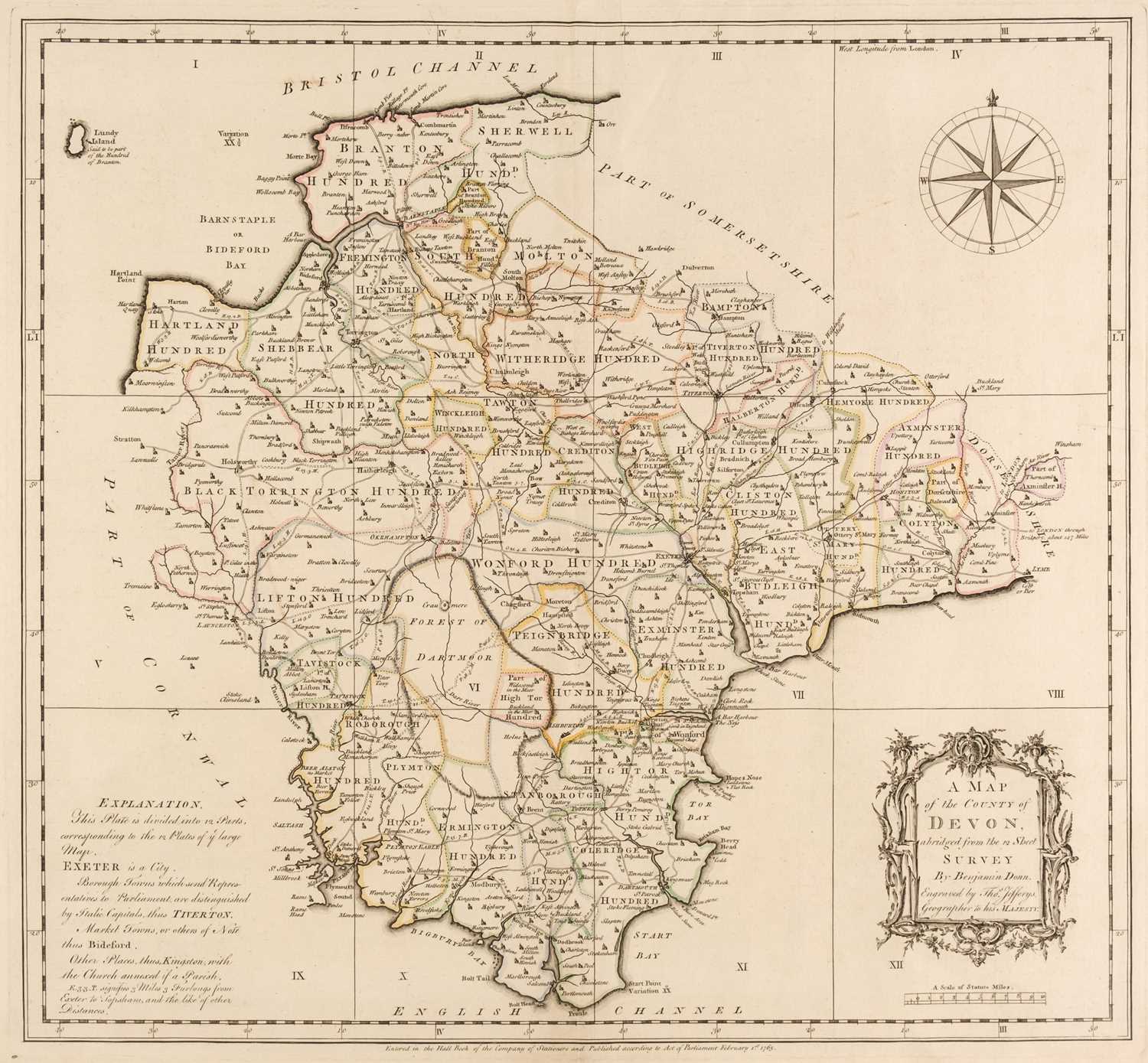 Lot 121 - Devon. Donn (Benjamin), A Map of the County