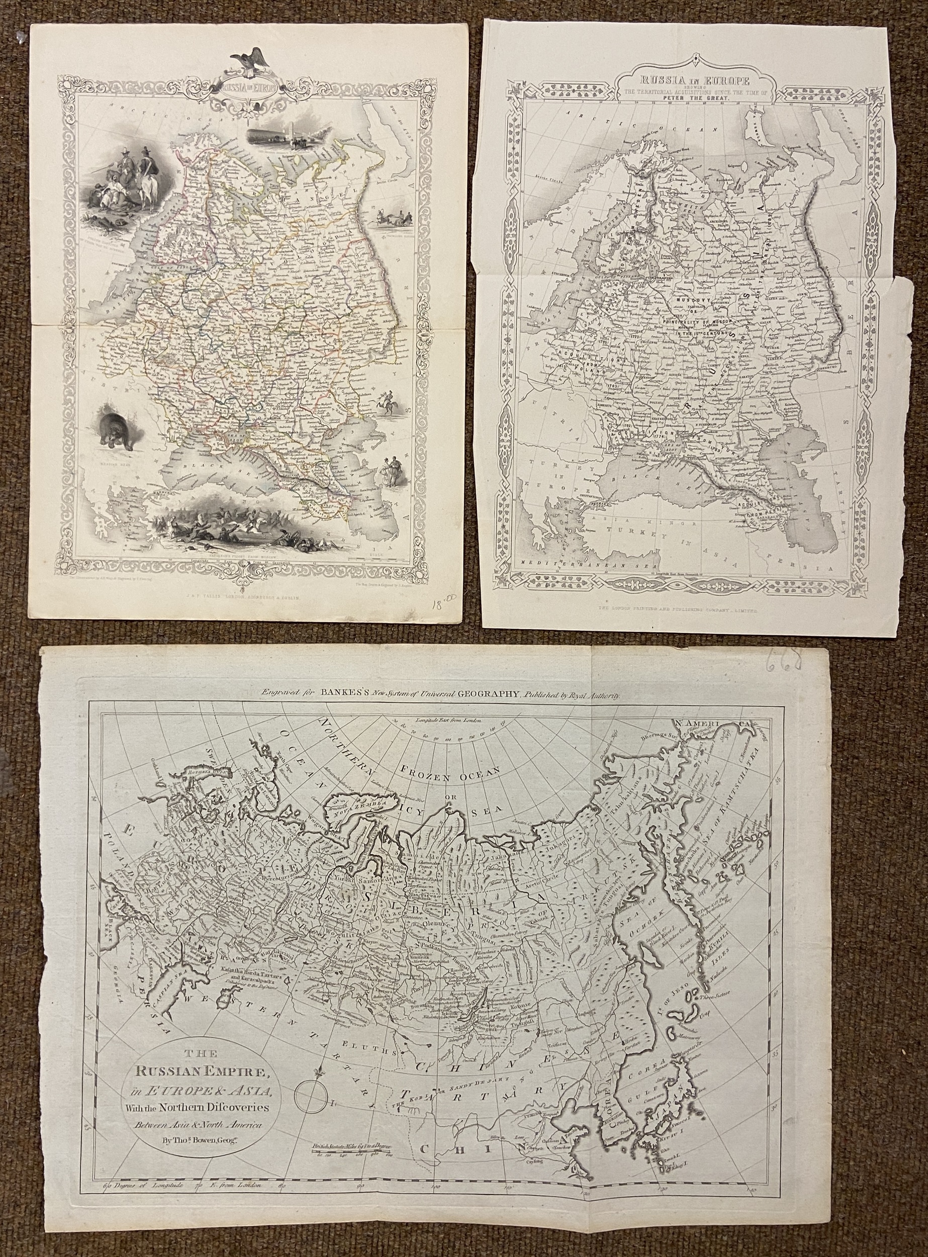 Lot 201 - Russia and Tartary. A collection of 14 maps,
