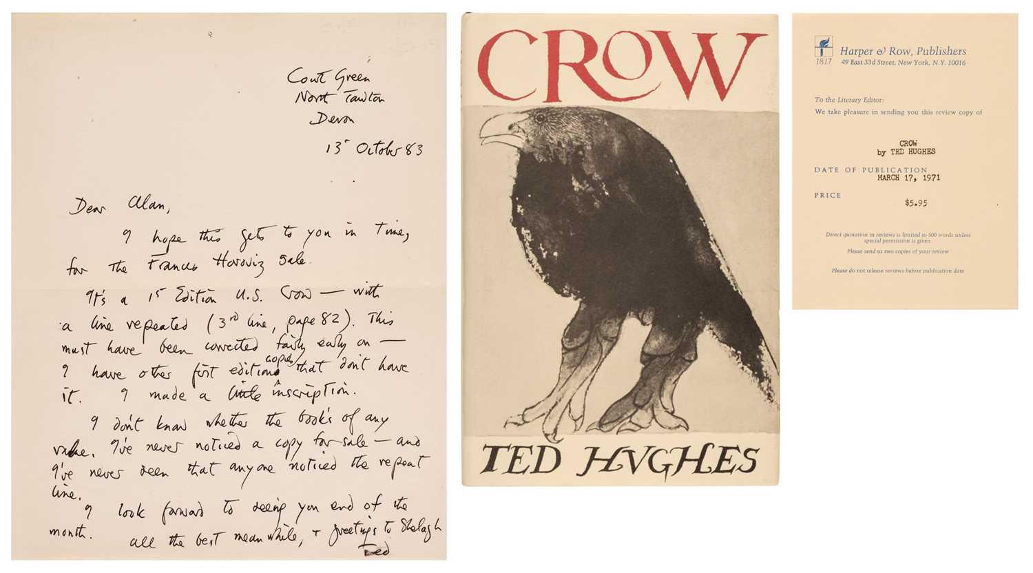Lot 607 - Hughes (Ted). Crow, 1st US edition, signed,