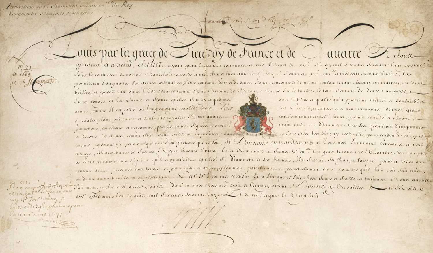 Lot 182 - Louis XIV (1638-1715). Document Signed,