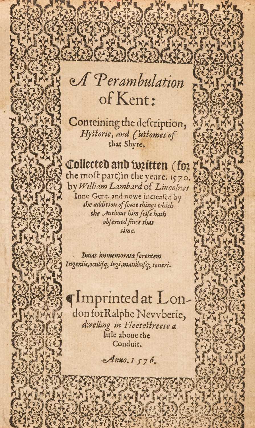 Lot 248 - Lambarde (William). A Perambulation of Kent: