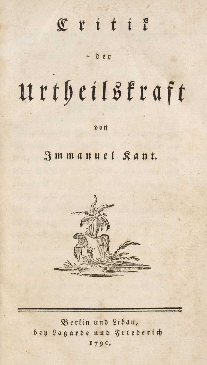 Lot 319 - Kant (Immanuel). Critik der Urtheilskraft,