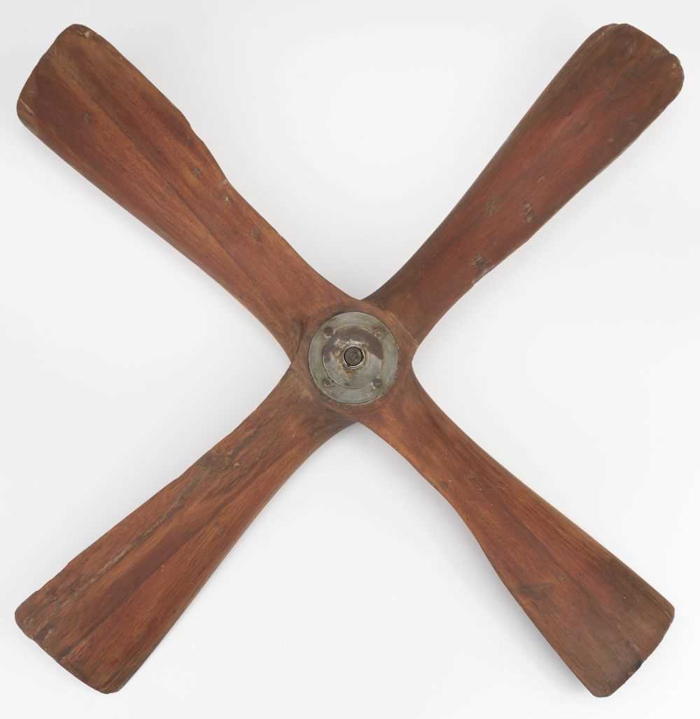 Lot 369 - Propeller. A WWII four-blade wooden